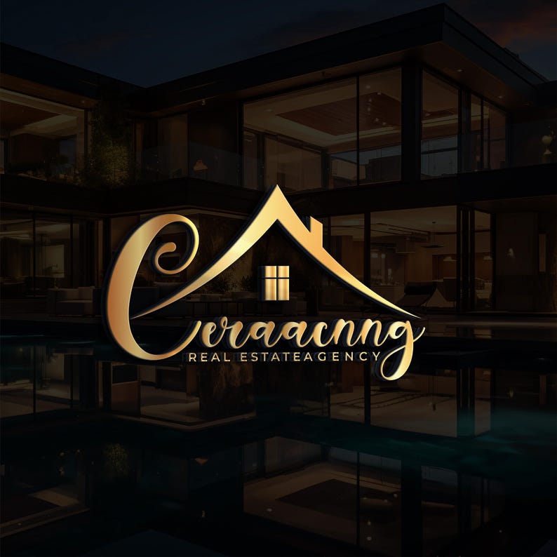 Premade Luxury Real Estate Logo Design, Realtor Logo, Golden Real ...