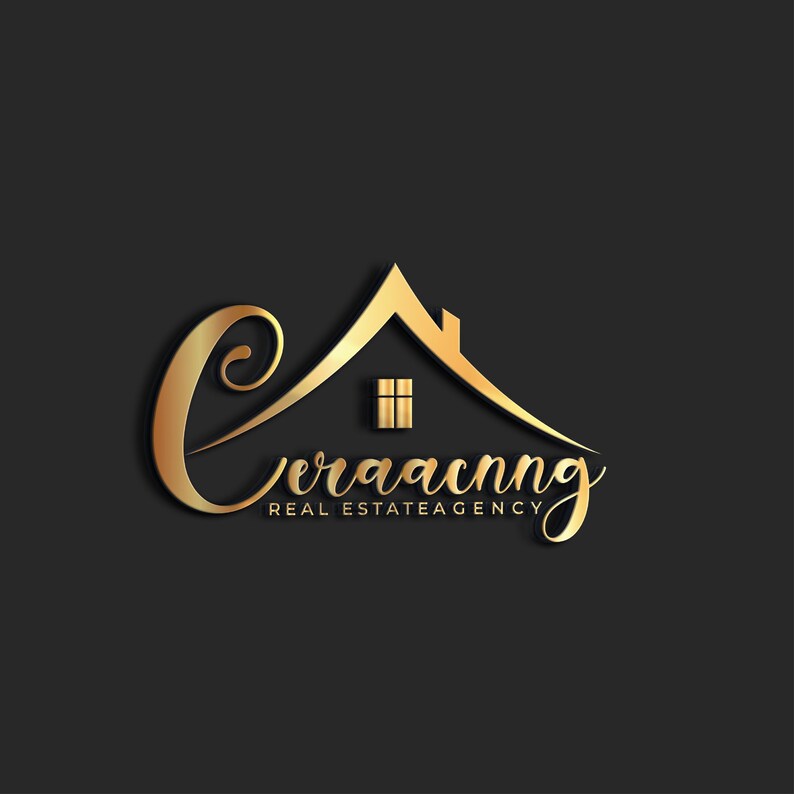 Premade Luxury Real Estate Logo Design, Realtor Logo, Golden Real ...