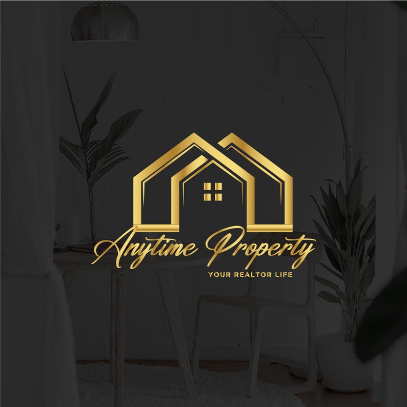 Premade Luxury Real Estate Logo Design, Realtor Logo, Golden Real ...