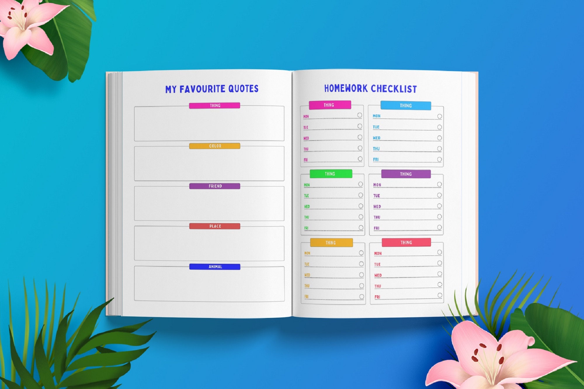 Printable ADHD Canva Editable Planner for Kids KDP Interior Template ...