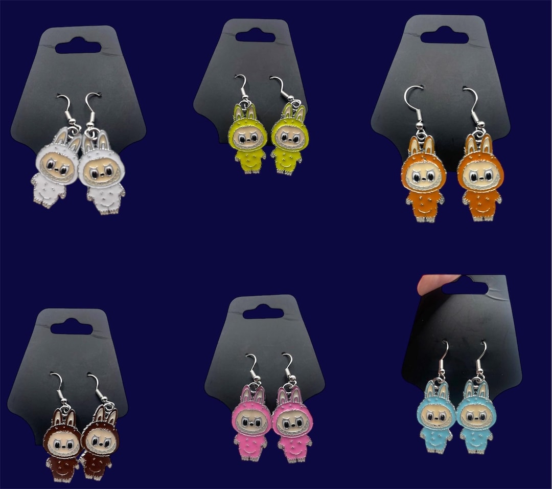 Labubu Inspired Earrings (multiple Colours) - Etsy