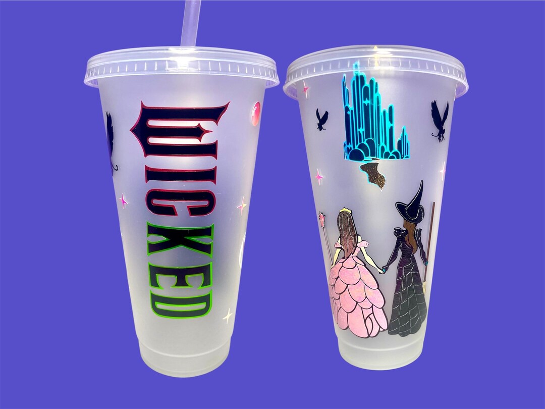 Wicked Besties Inspired Cold Cup With Vinyl Decal and Straw - Etsy UK