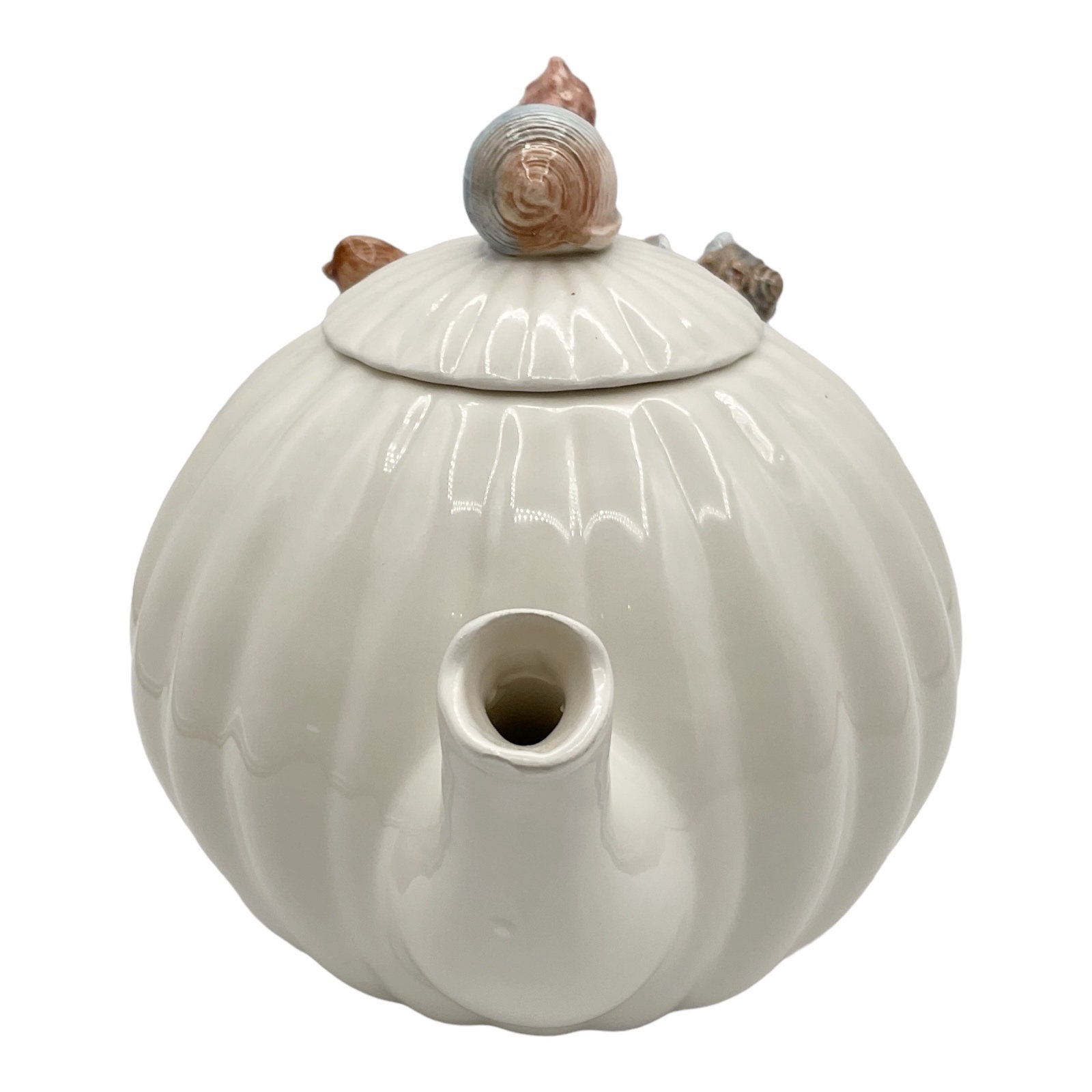 Fitz and Floyd Nautical Seashells Tea Set Teapot Sugar & Creamer ...