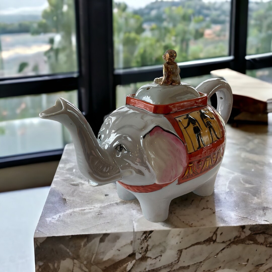 Vintage 1930’s Lusterware Elephant Teapot - With Boy Rider on Lid ...