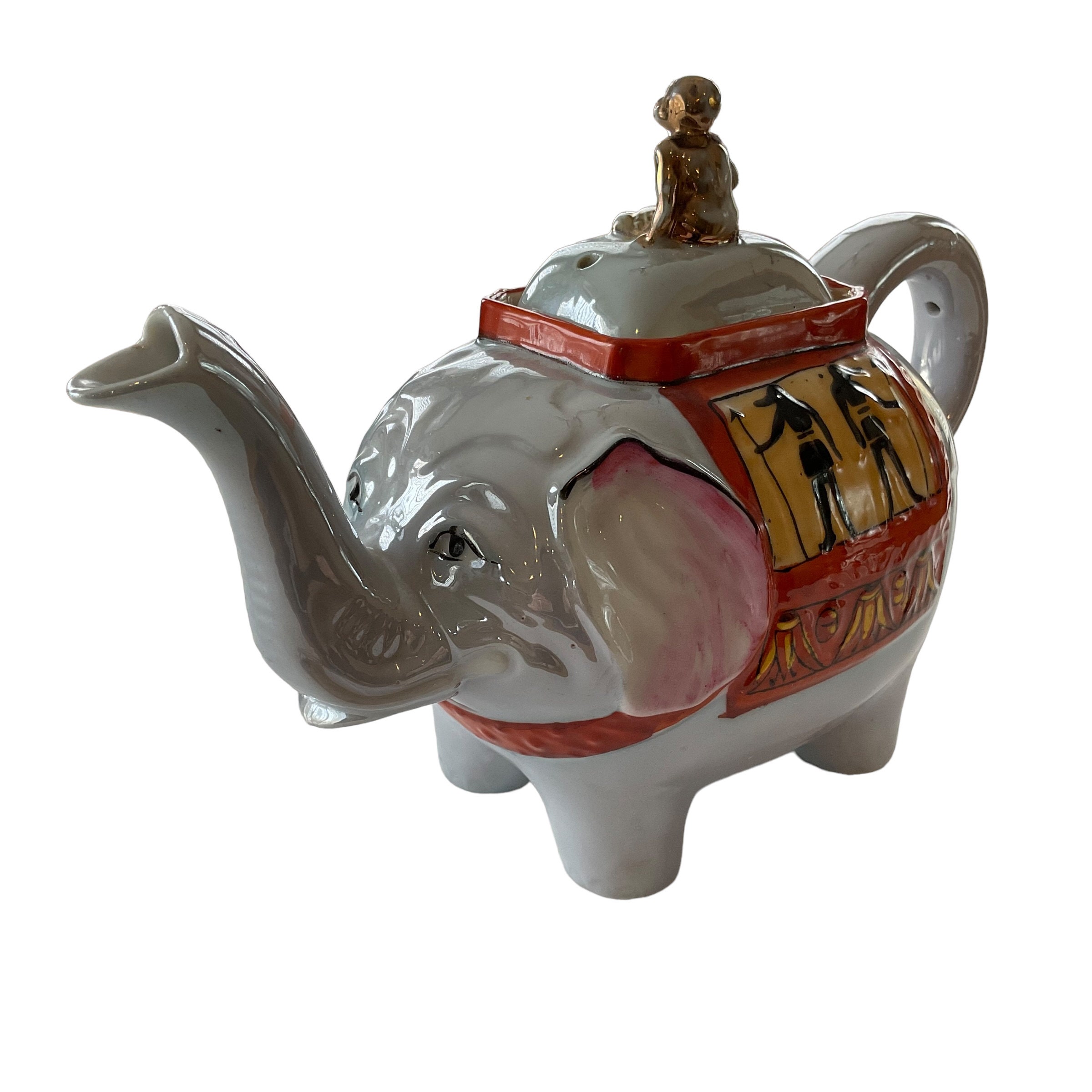 Vintage 1930s Lusterware Elephant Teapot With Boy Rider on - Etsy
