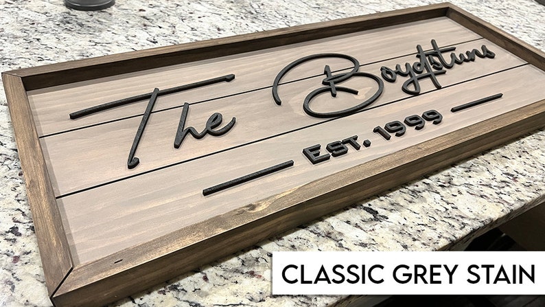 Premium Custom Solid Wood Family Name Sign - Etsy