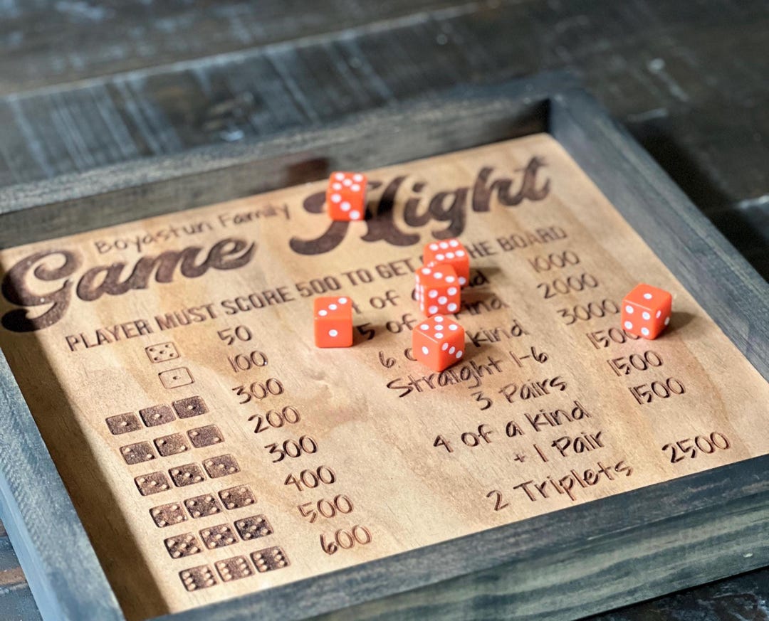 Custom Farkle Board for Family Game Night Dice Game - Etsy