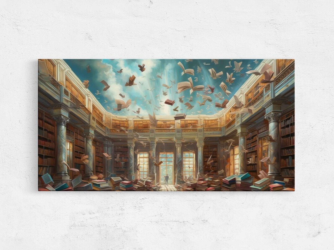 Magical Arcane Wizard Library, Framed Canvas Print, Ready to Hang ...
