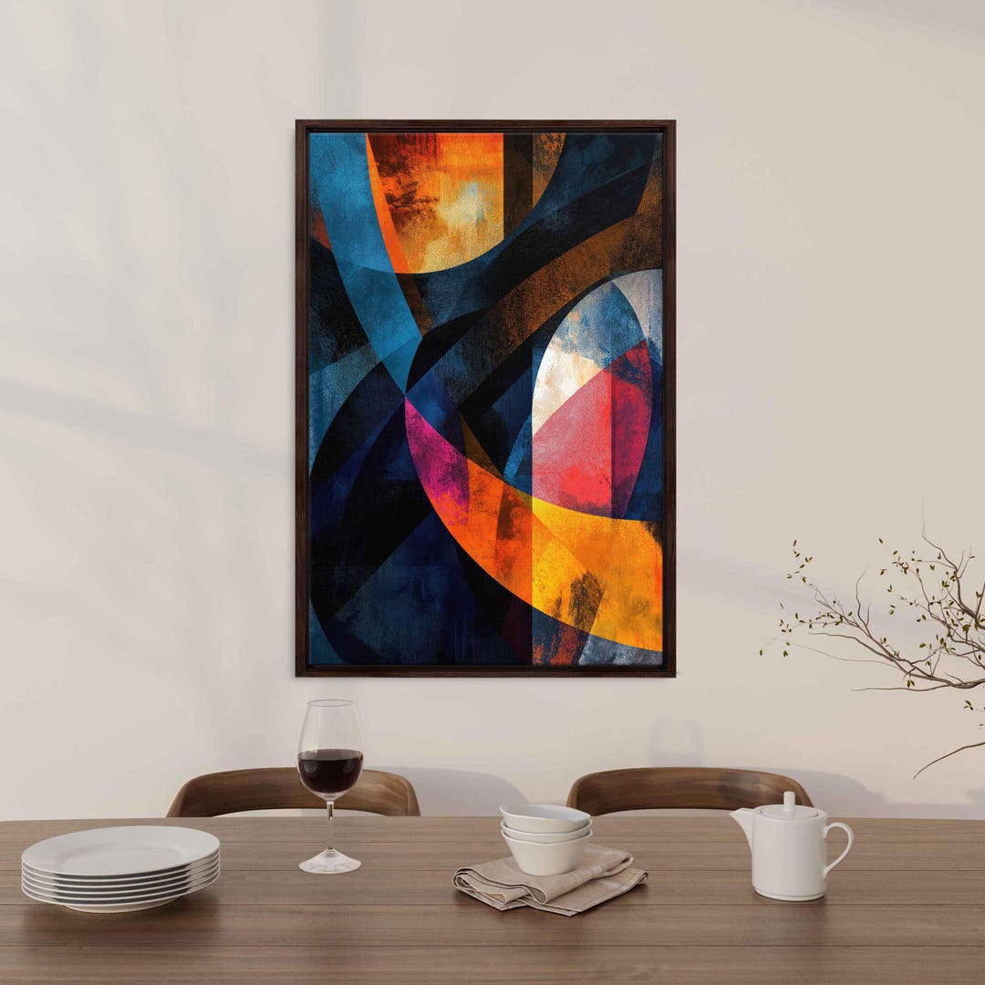 Abstract Art, Wall Art Canvas Print, Vibrant Color Contrasts, Modern ...
