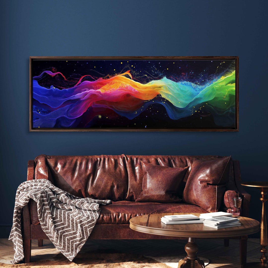 Abstract Internet Art, Wall Art Canvas Print, Colorful Flowing Data ...