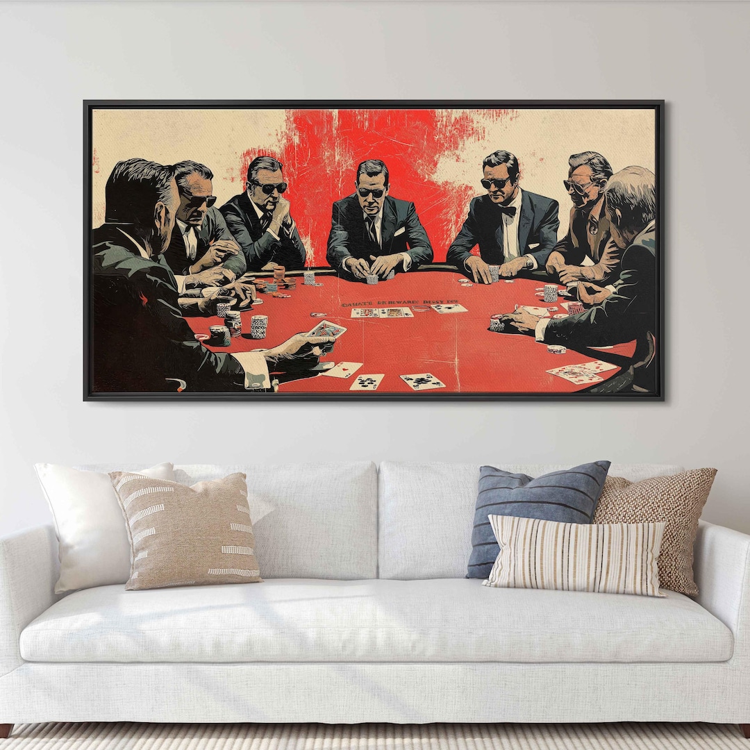 Vintage Poker Game Wall Art Canvas Print, Man Cave Decor, Gift for Him ...