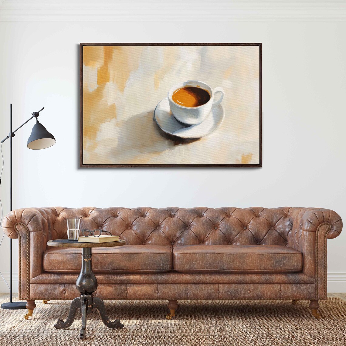 Hot Cup of Coffee Wall Art Canvas Print, Warm Colors, Gift for Her ...