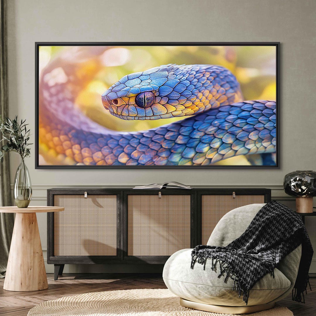 Colorful Snake Scales Closeup Photograph Wall Art Canvas Print, Gift ...