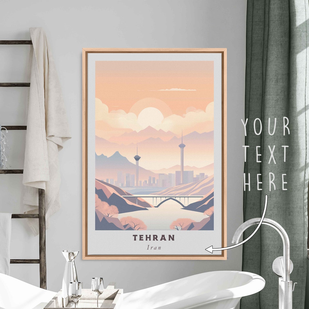 Tehran Iran Acrylic Painting Travel Art, Framed Canvas Wall Art, Framed ...
