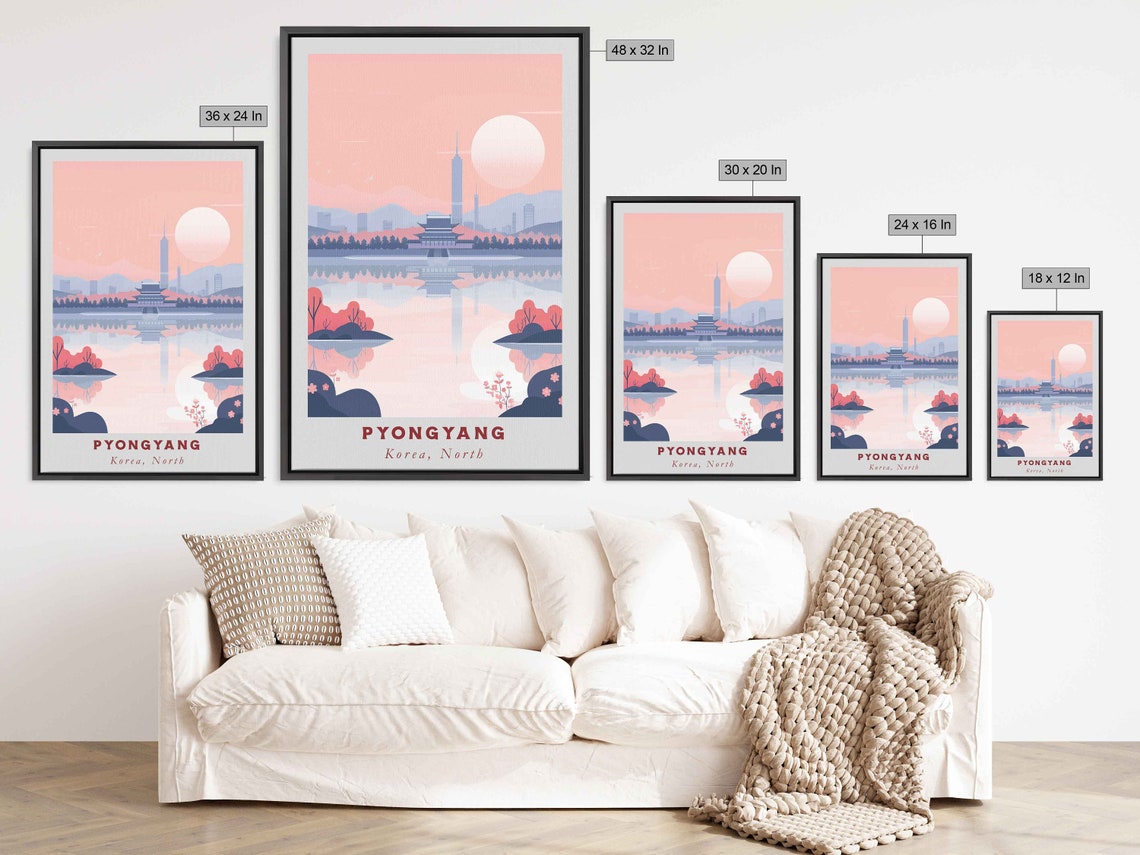 Pyongyang Korea, North Acrylic Painting Travel Art, Framed Canvas Wall ...