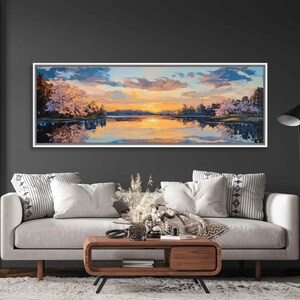 Breathtaking Spring Landscape, Wall Art Canvas Print, Fiery Sunset ...