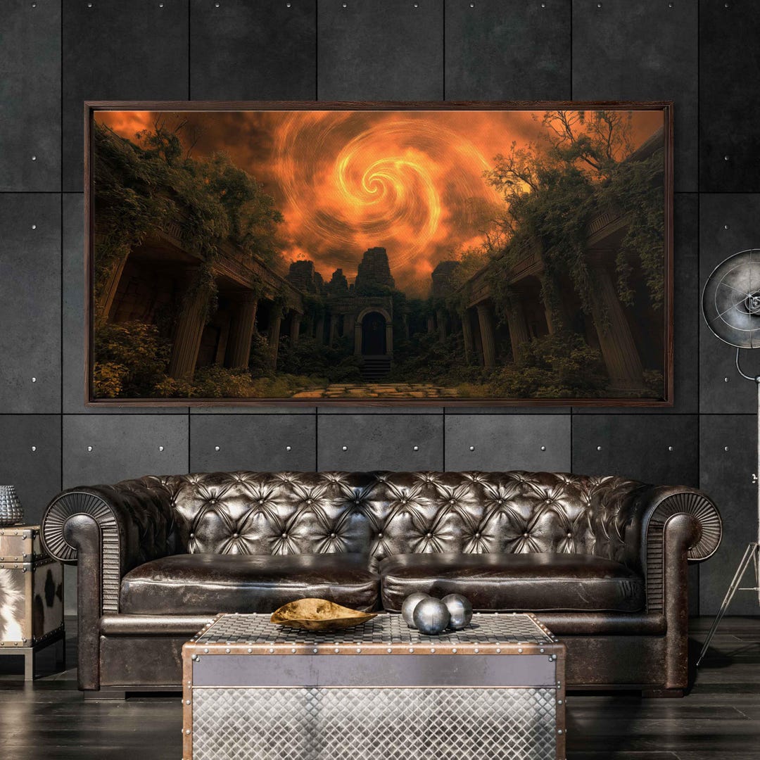 Mystical Vortex Above Temple Courtyard, Wall Art Canvas Print - Etsy