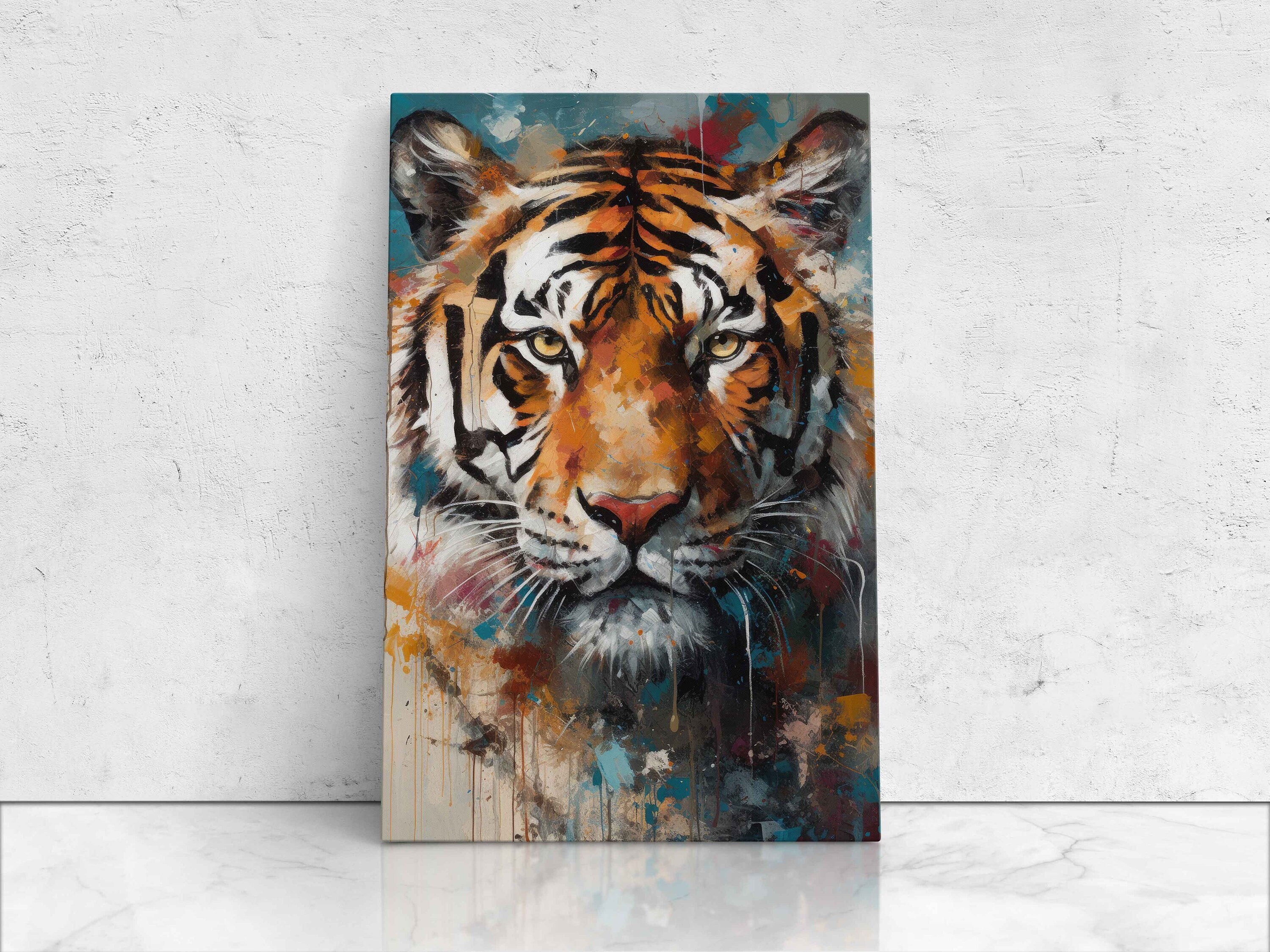 Splatter Paint Tiger Pattern