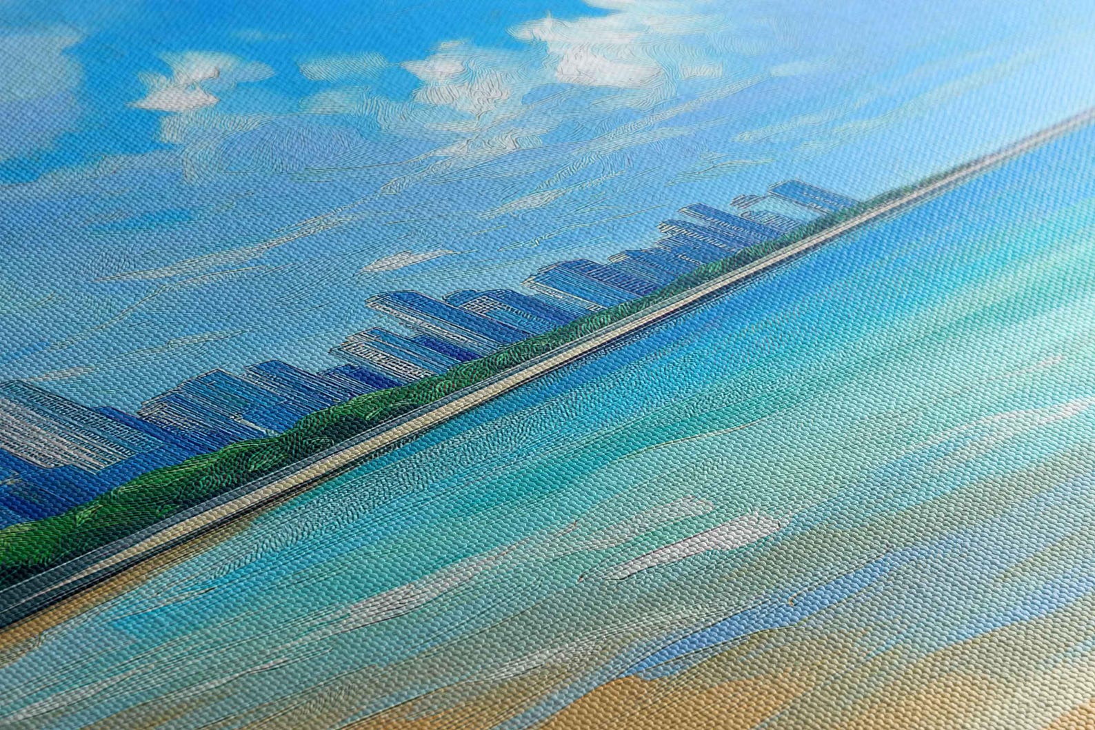 Lake Michigan Views, Wall Art Canvas Print, Bright Sunny Day, Chicago ...