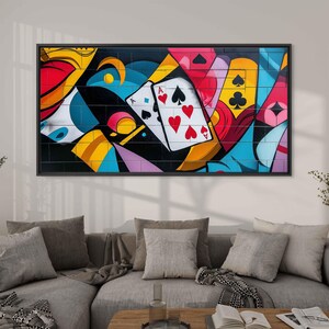 Pair of Aces Mural Wall Art Canvas Print, Man Cave Decor, Gift for Him ...