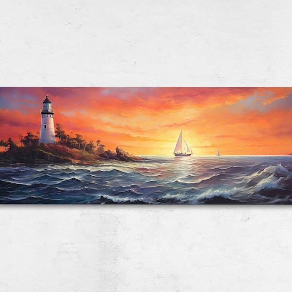 Lighthouse Seascape - Etsy