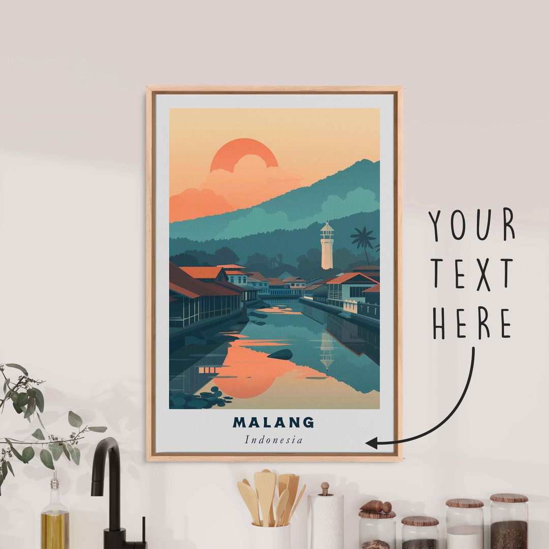 Malang Indonesia Acrylic Painting Travel Art, Framed Canvas Wall Art ...