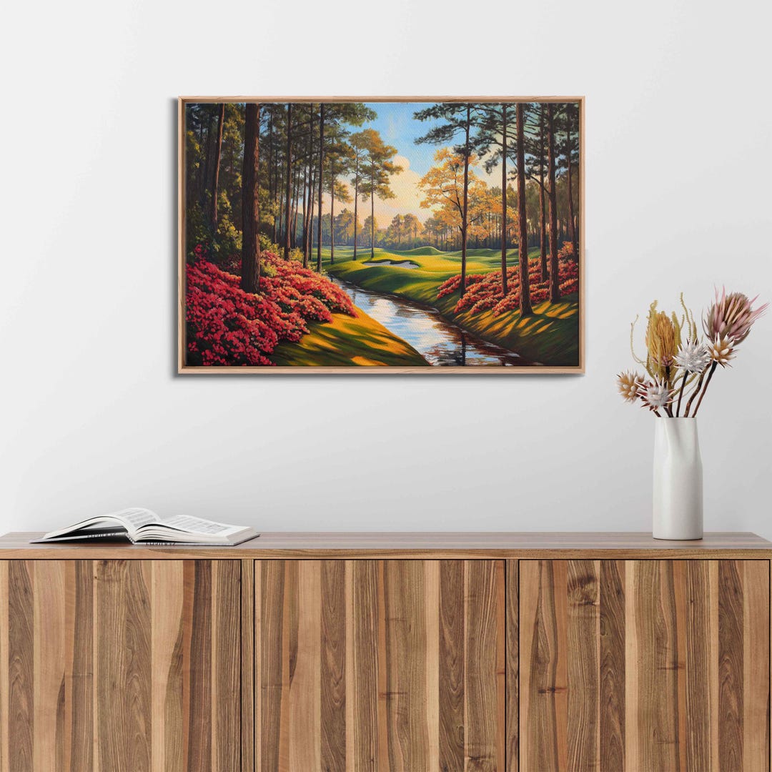 Augusta National Golf Club, Wall Art Canvas Print, Spring View, Vibrant ...