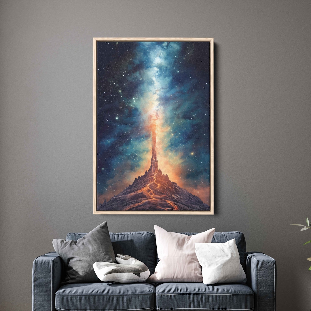 Cosmic Pillar Star Wall Art Canvas Print, Outer Space Galaxy Solar ...