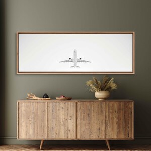 Commercial Jet in Flight Photography Wall Art Canvas Print, Minimalist ...
