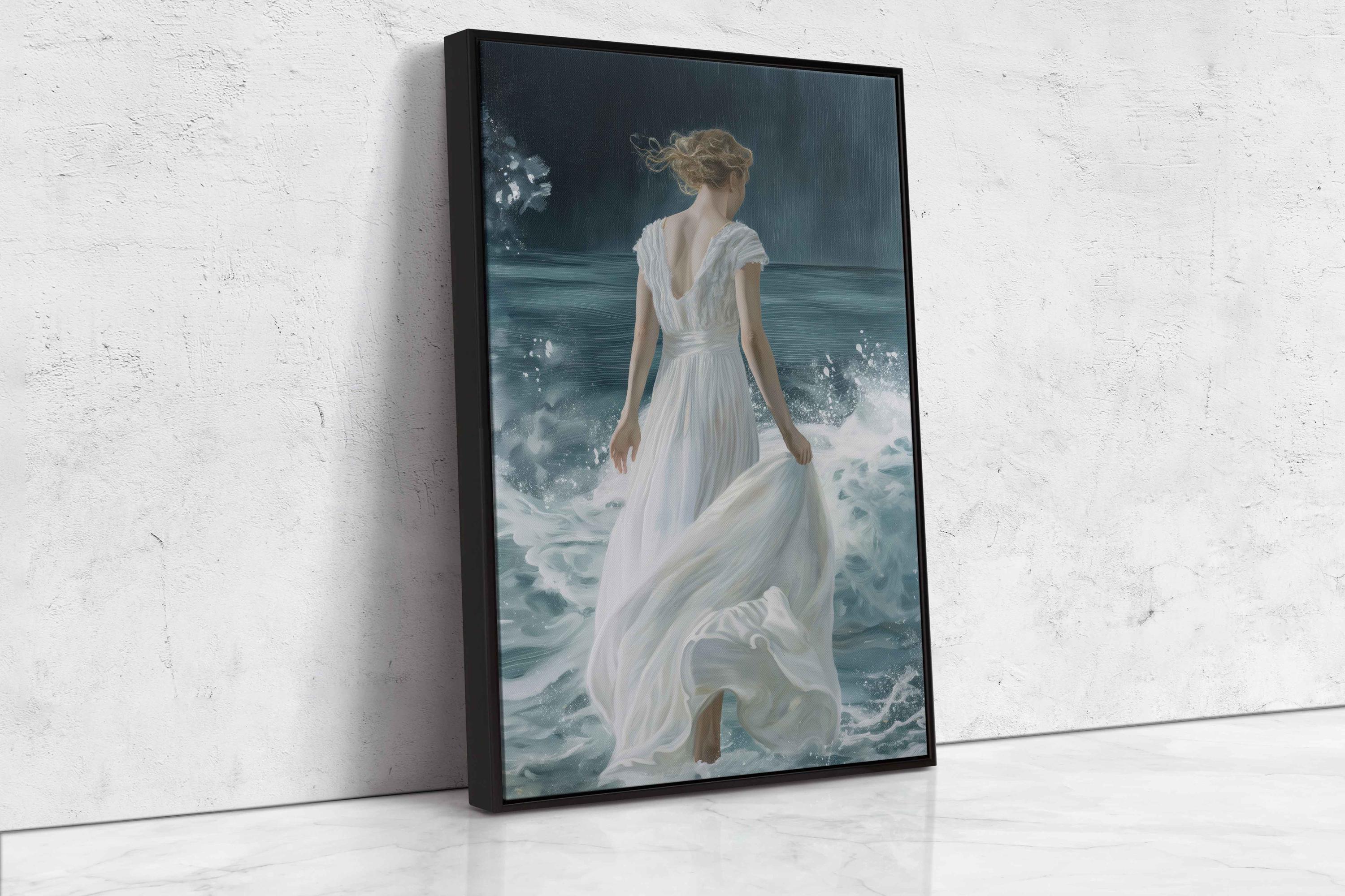 Serene Goddess Aphrodite Walking Into Ocean Wall Art Canvas Print ...