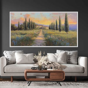 Cypress Tree Alley Landscape, Wall Art Canvas Print, Serene Italian ...