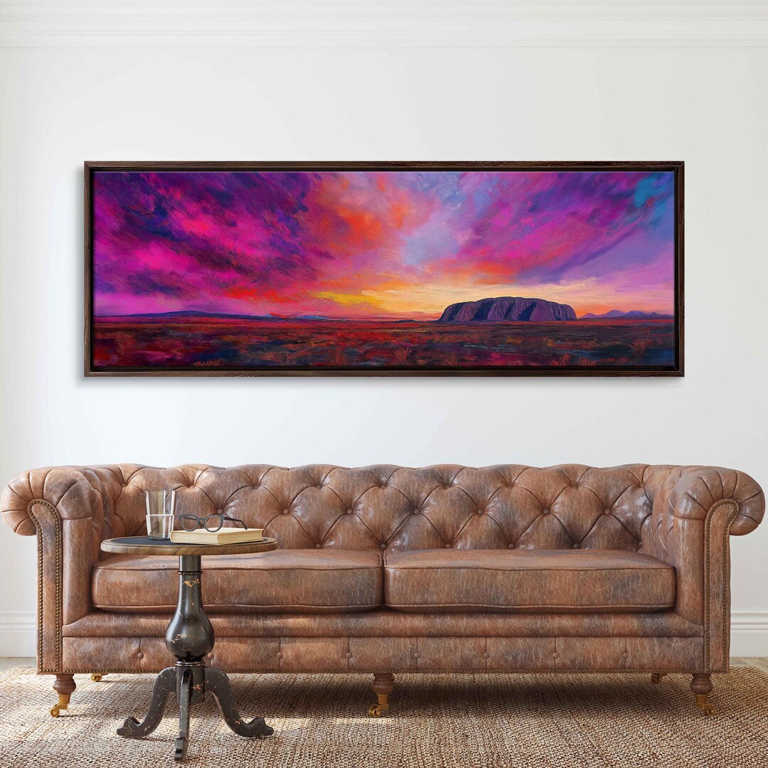 Uluru Rock Formation, Wall Art Canvas Print, Dusk Australian Outback ...