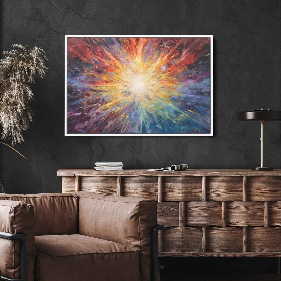 Supernova Abstract Wall Art, Framed Canvas Print, Ready to Hang, Space ...