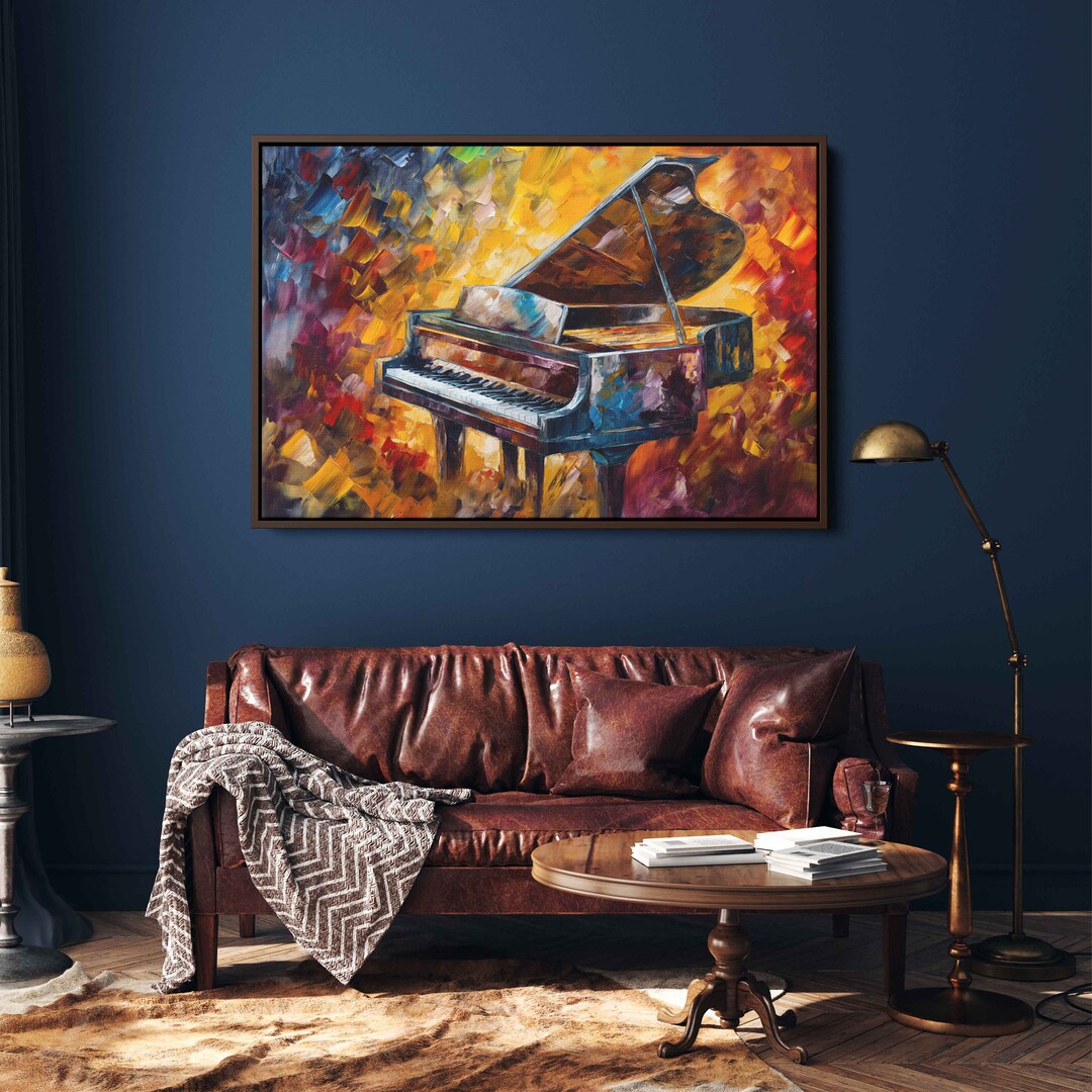Stunning Colorful Grand Piano Oil Painting, Palette Knife Art, Ready to ...