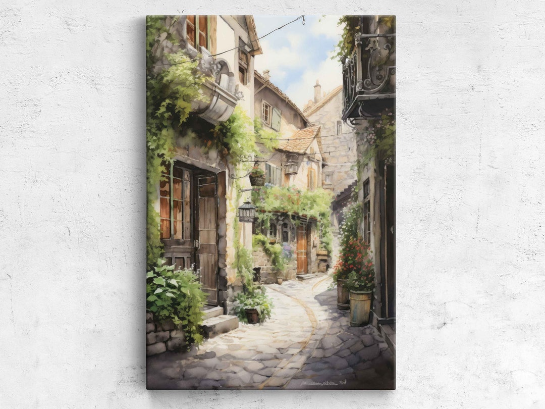 Italy Alleyway, Acrylic Painting, Canvas Wall Art, Italy Art, Urben ...