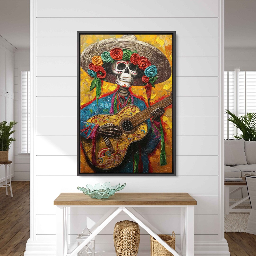 Cinco De Mayo Skeleton Acrylic Wall Art Canvas Print, Mexican Holiday ...