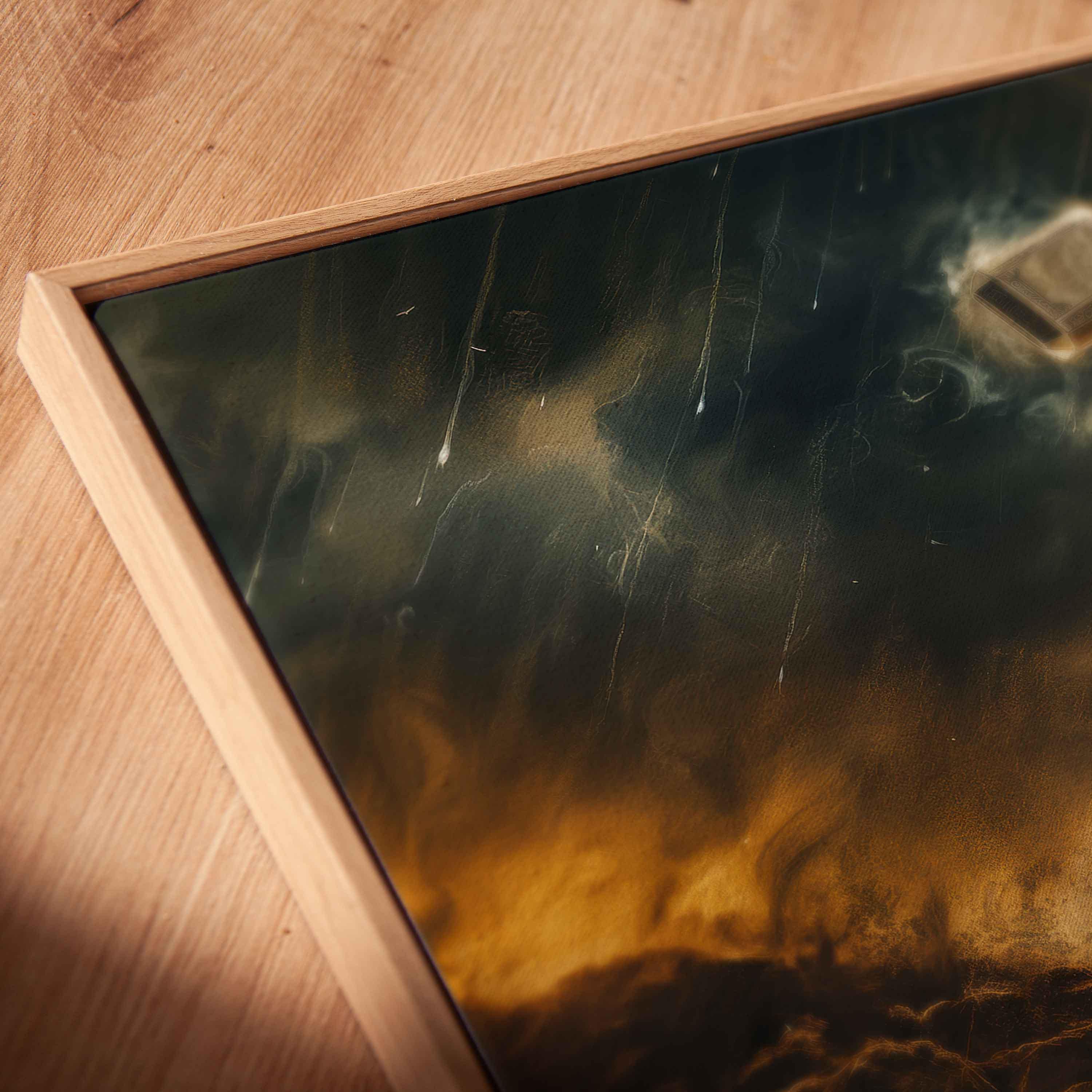 Thor Holding Mjolnir Standing in Stormy Sky Wall Art Canvas Print ...