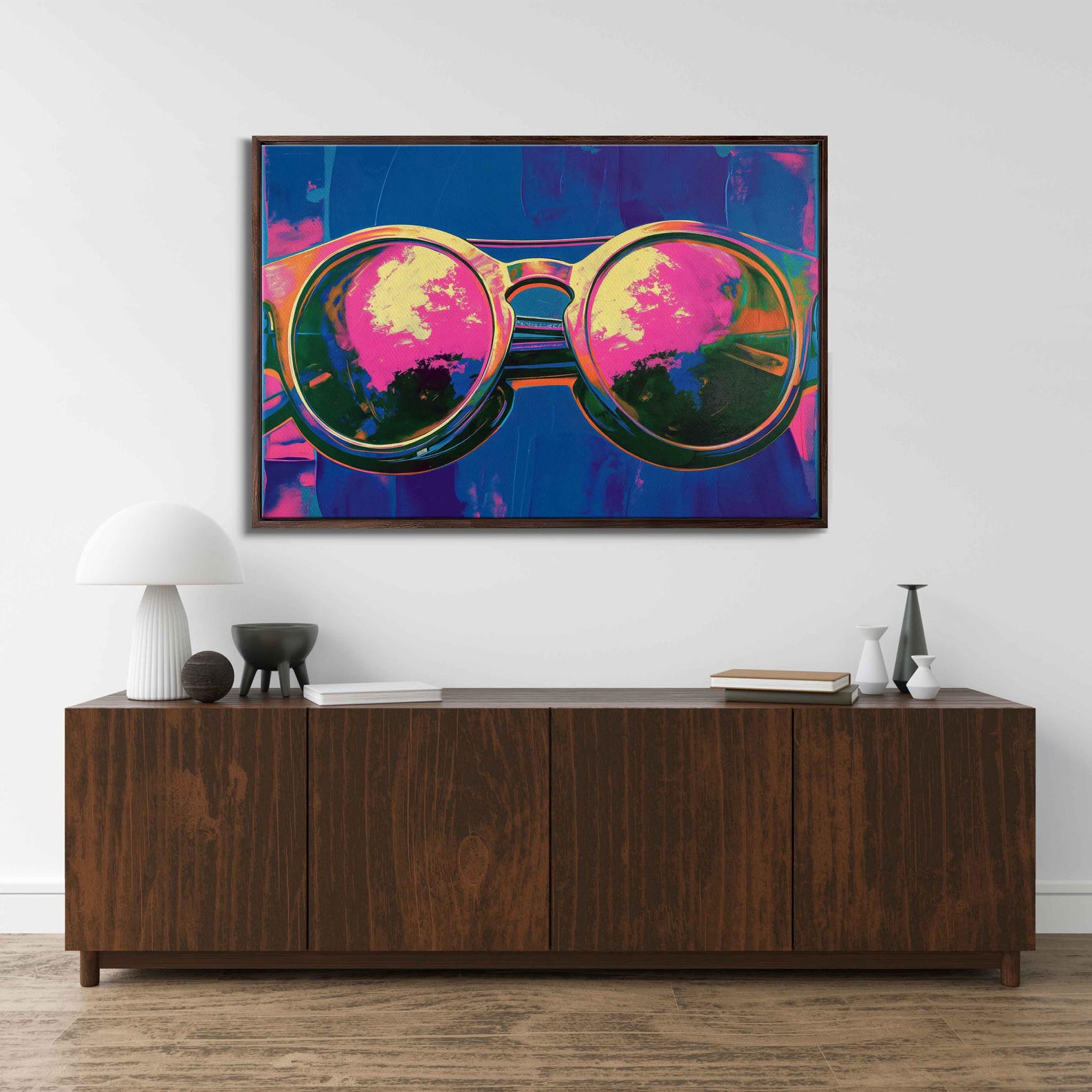 Pop Art Retro Sunglasses Acrylic Wall Art Canvas Print, Trendy Painting ...