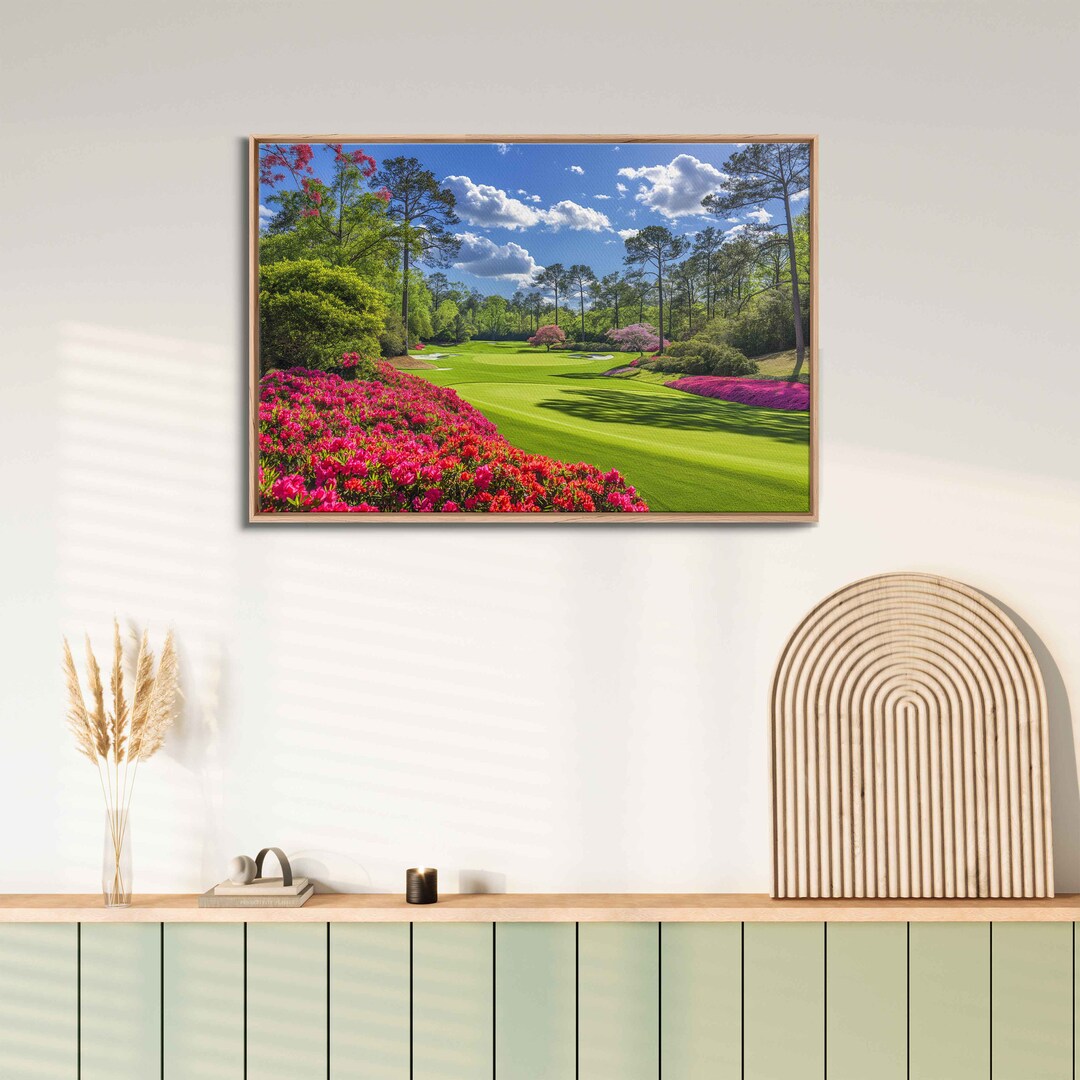 Iconic Azaleas at Augusta National Golf Course Fairway Wall Art Canvas ...