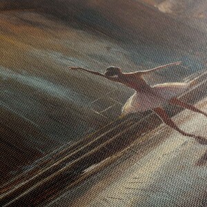 Ghostly Ballerina Dancing in Abandoned Moonlit Theater Under Chandelier ...