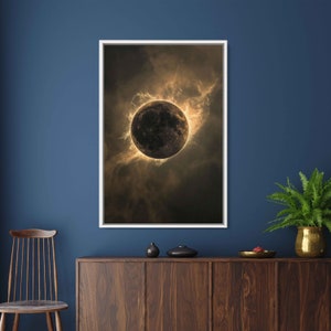 Solar Eclipse Wall Art Canvas Print, Celestial Phenomenon, Moon Sun Phases, Outer Space Art ...