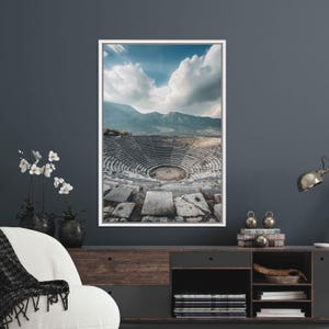 Ancient Greek Amphitheater Ruins Wall Art Canvas Print, Dramatic Sky ...