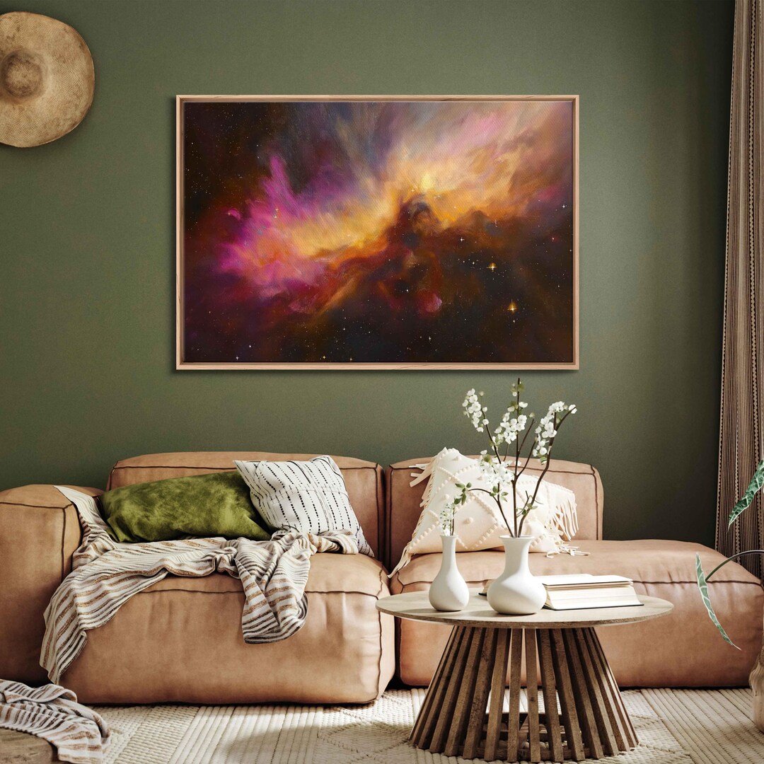 Pastel Nebula in Universe Wall Art Canvas Print, Outer Space, Ethereal ...