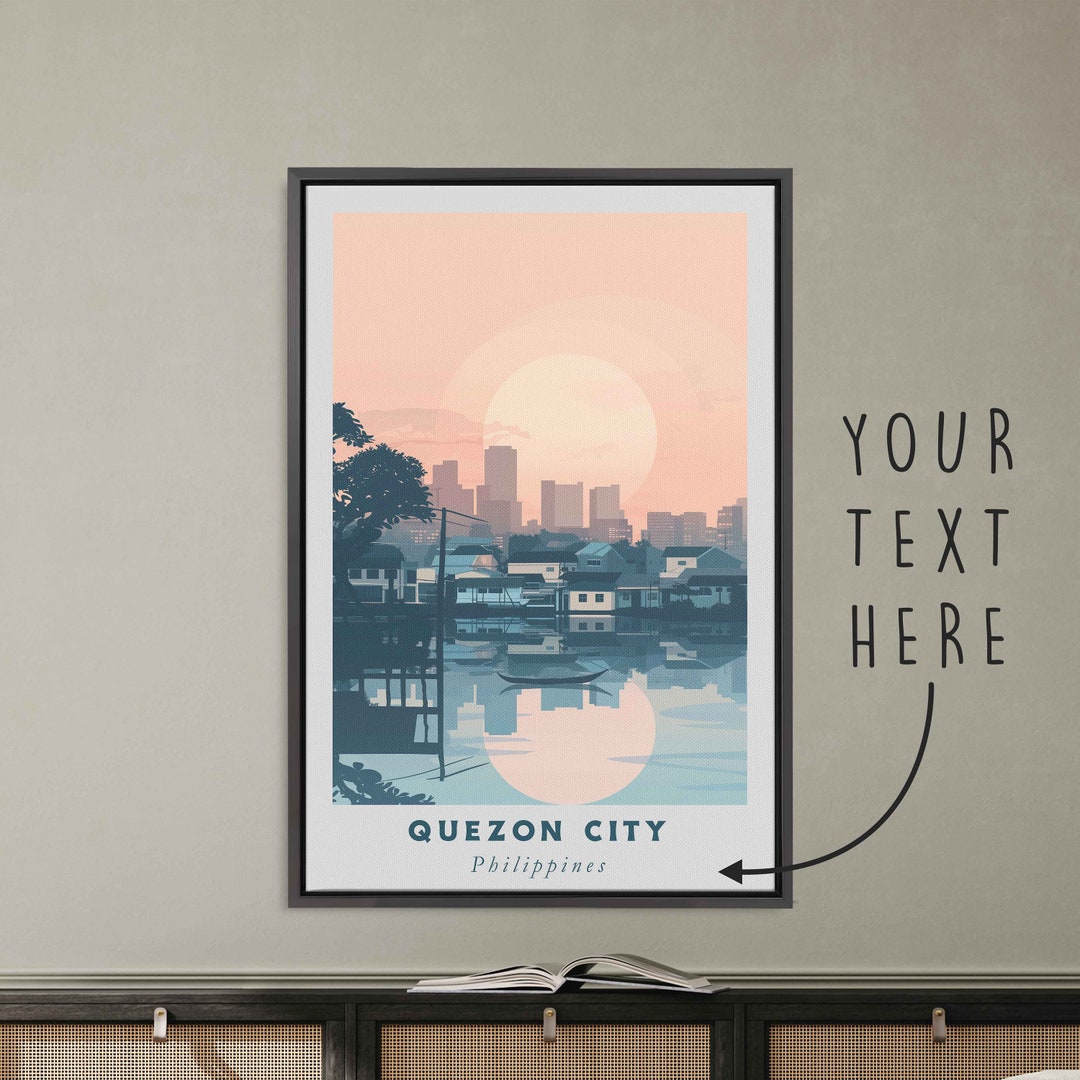 Quezon City Philippines Acrylic Painting Travel Art, Framed Canvas Wall ...