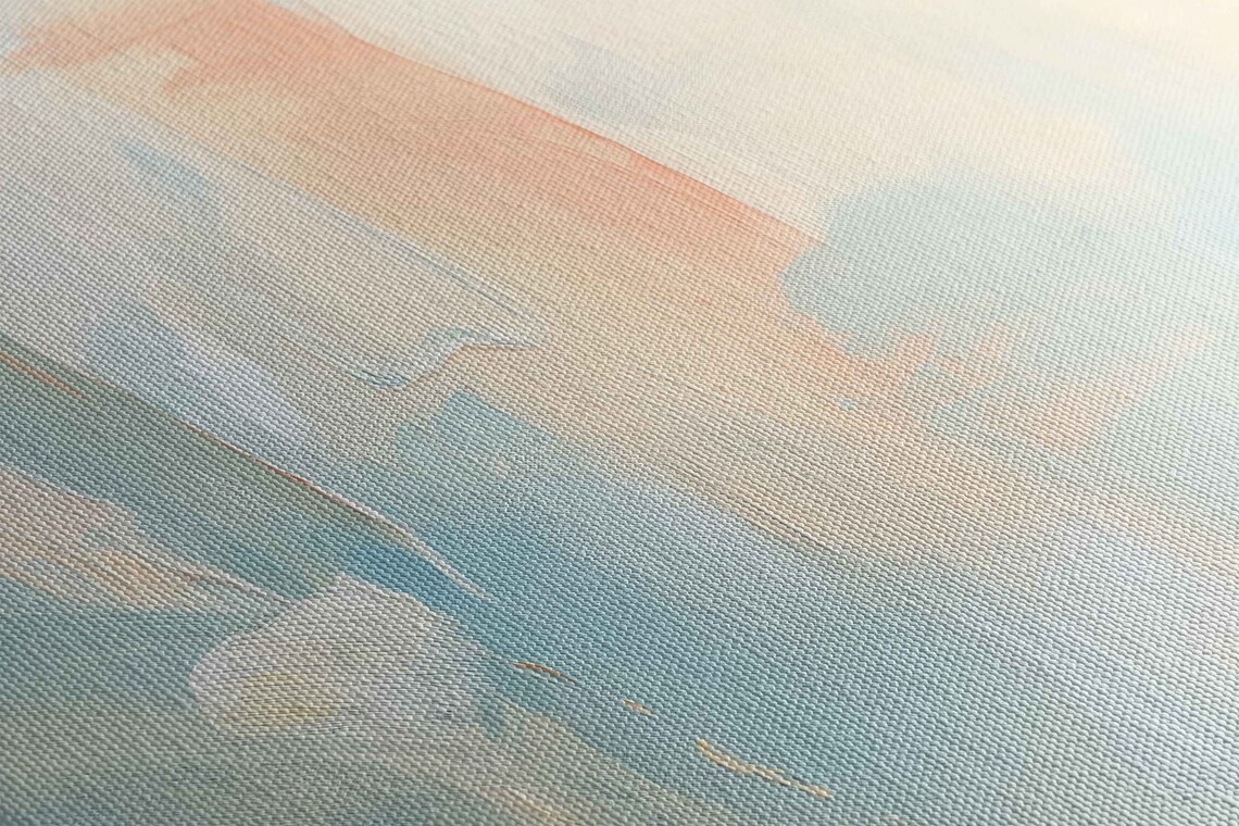 Muted Pastel Color Brush Strokes Minimalist Abstract Wall Art Canvas ...