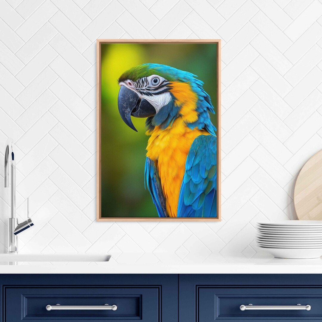 Bright Colored Macaw Wall Art Canvas Print, Gift for Animal Lover ...