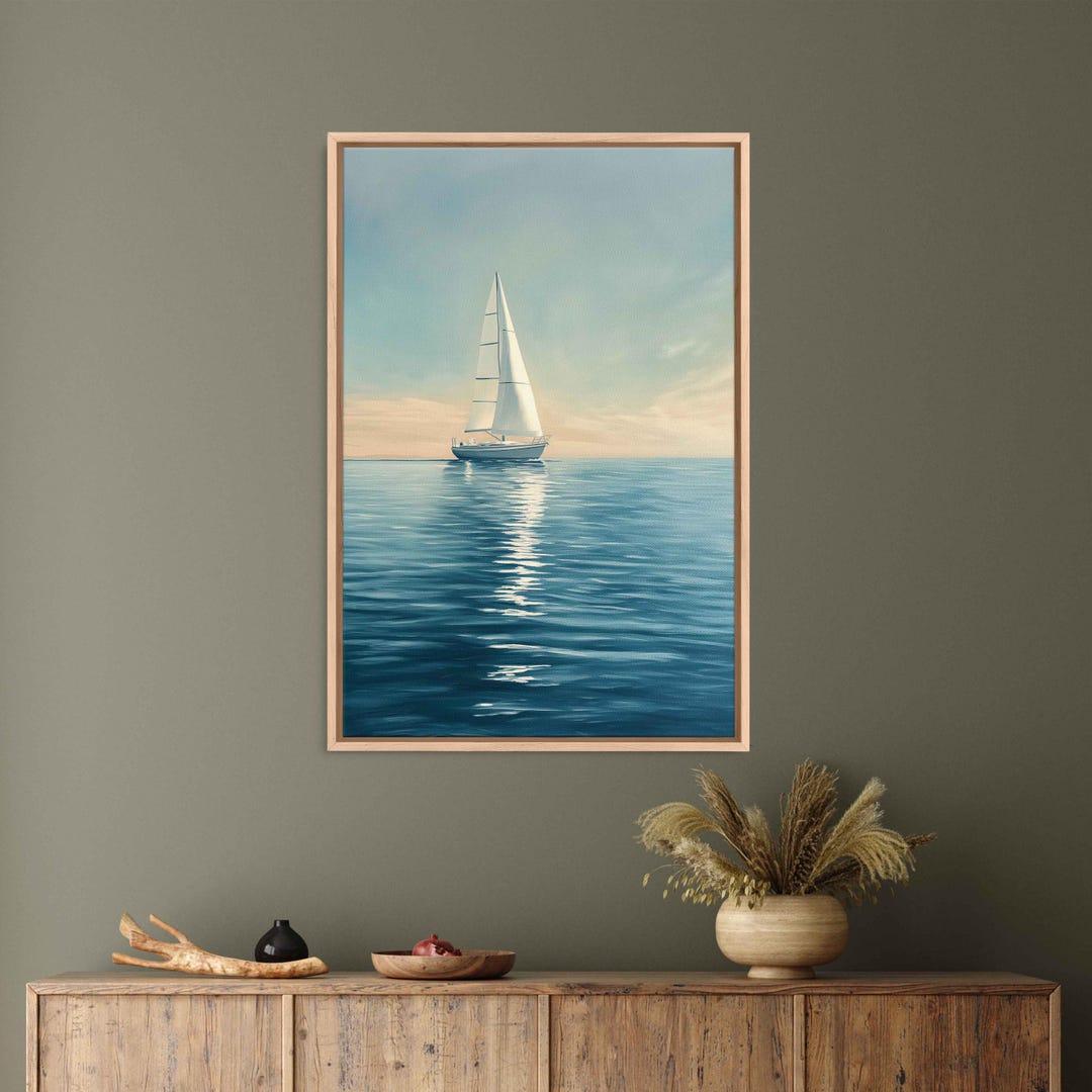 Sailboat Sailing in the Ocean Wall Art Canvas Print, Gift for Sailor ...