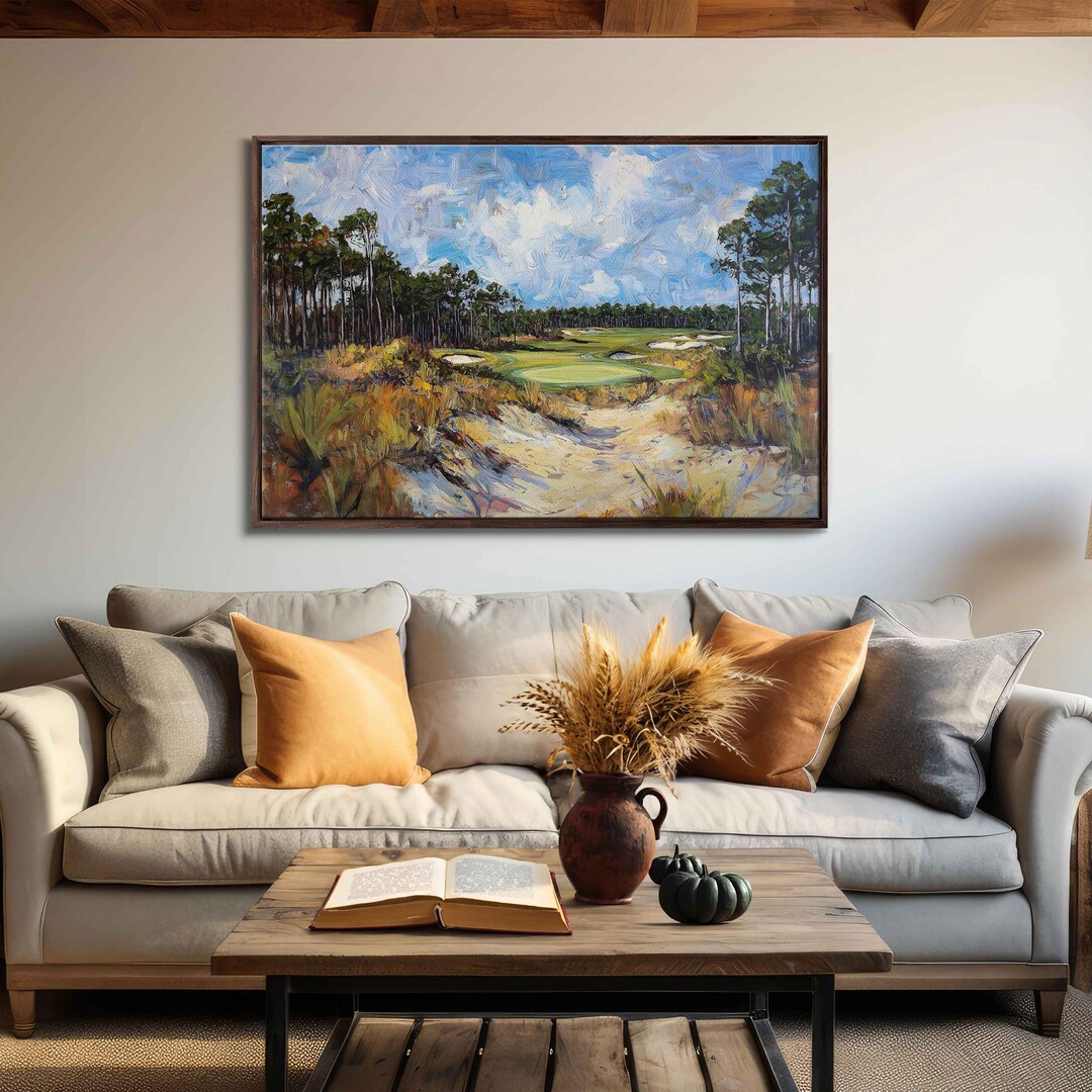Pinehurst #2 Golf Course Wall Art Canvas Print, Lush Fairways, Gift for ...