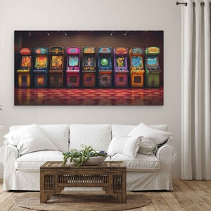 Arcade Wall Art, Panoramic Art, Extra Large Wall Art, Canvas Print ...