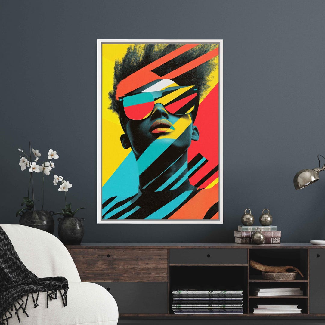 Bold Pop Art Album Cover, Wall Art Canvas Print, Dynamic Colors ...